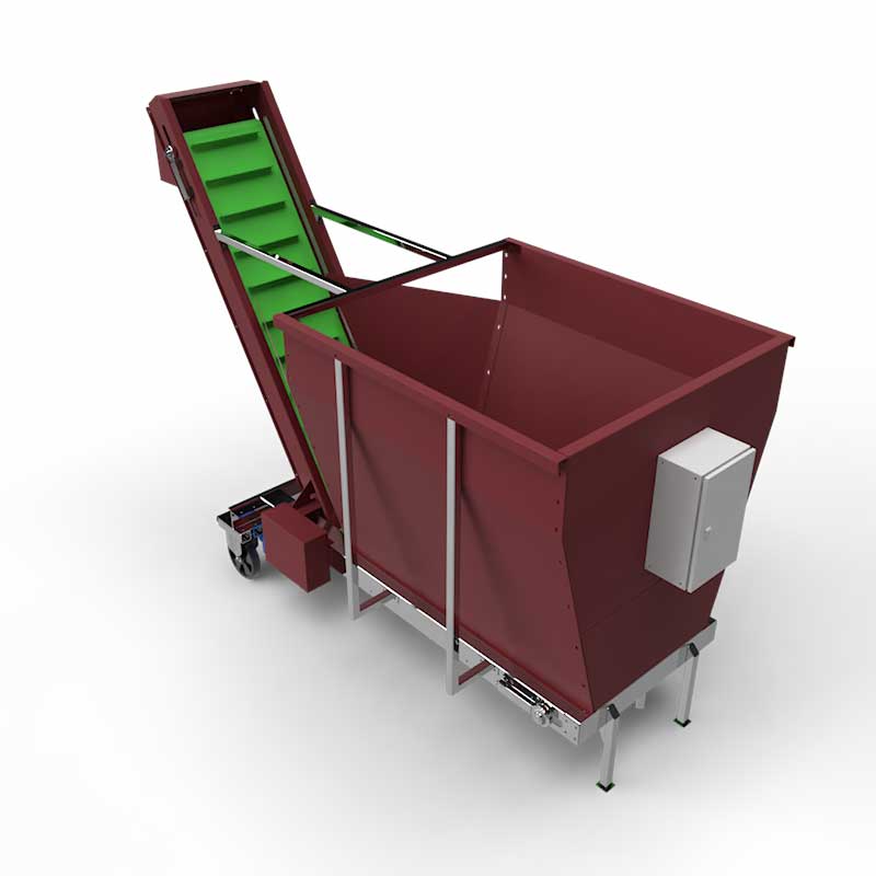 Mobile Potting soil bunker with gooseneck HETO – Heto-agro.com
